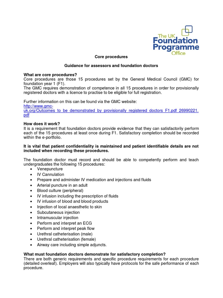 Core Procedures for Foundation Doctors | PDF | Intravenous Therapy ...