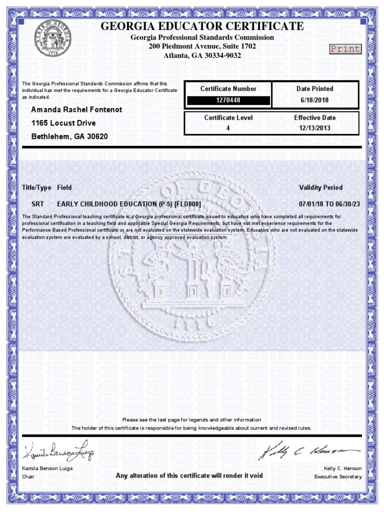 Teaching Certificate | PDF