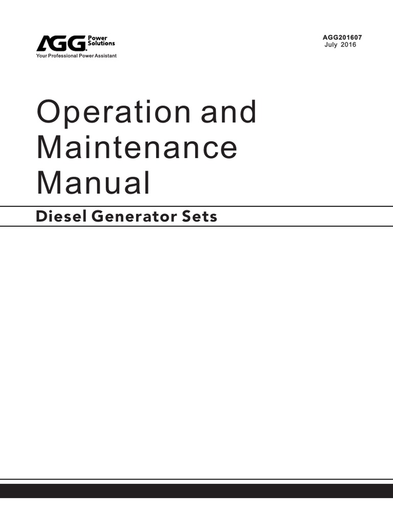 Operation and Maintenance Manual-AGG | PDF | Combustion | Turbocharger