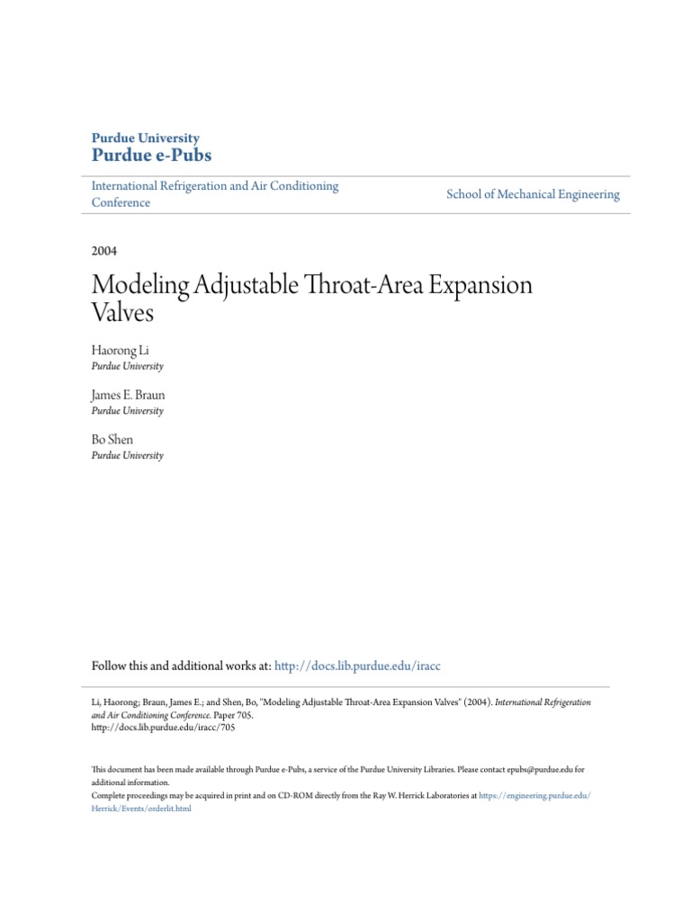 Modeling Adjustable Throat-Area Expansion Valves | PDF | Air ...
