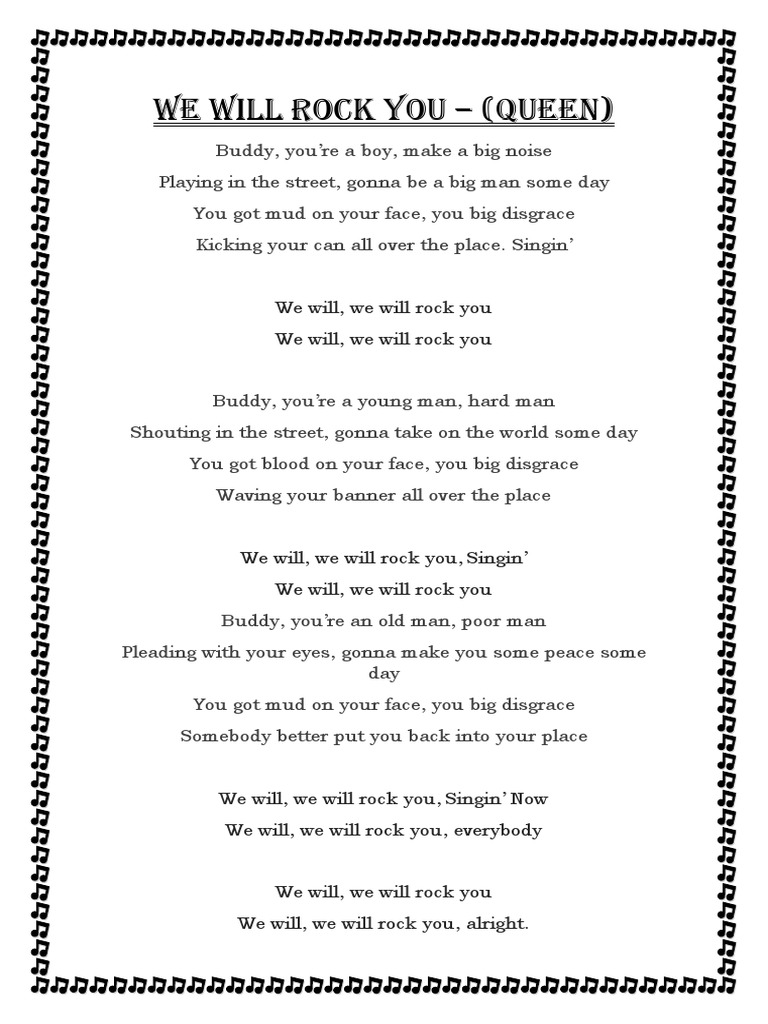 We Will, We Will Rock You We Will, We Will Rock You | PDF