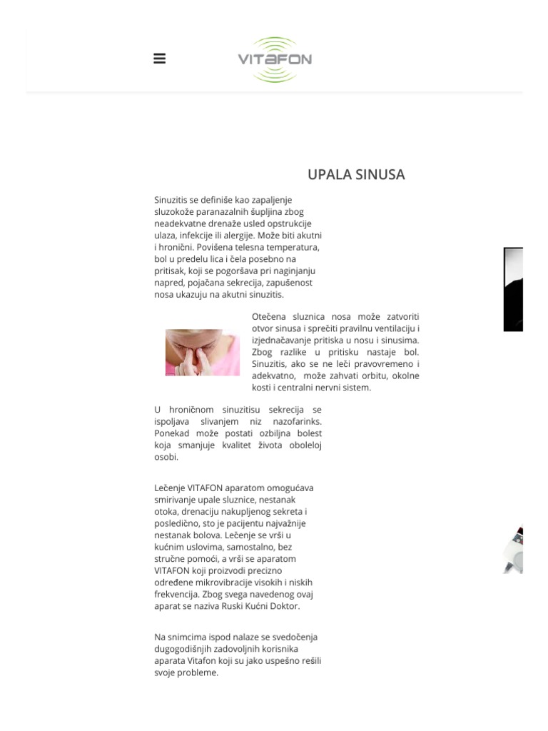 Upala Sinusa - Vitafon PDF | PDF