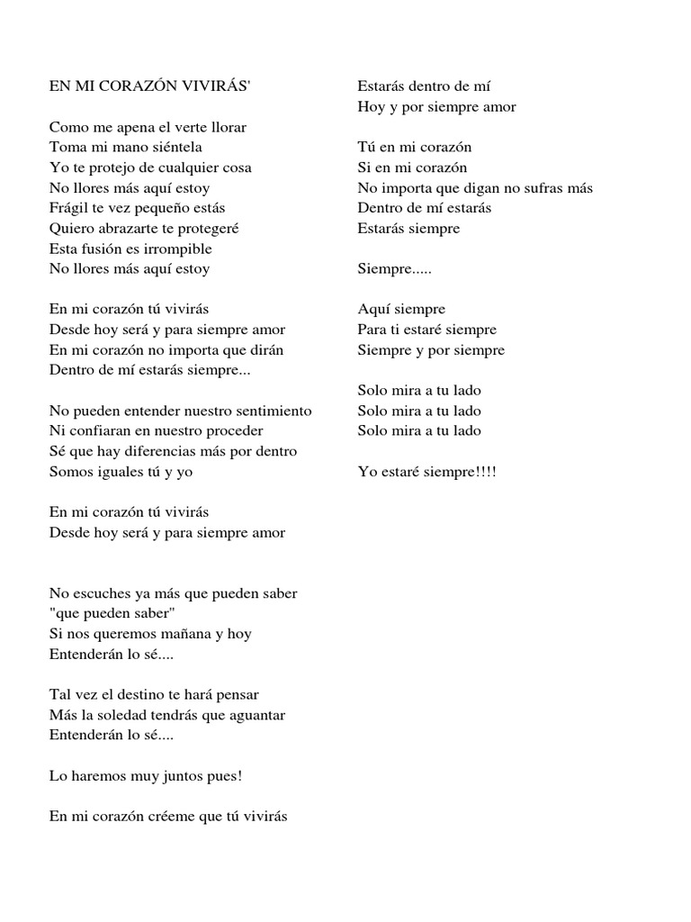 En Mi Corazón Vivirás | PDF