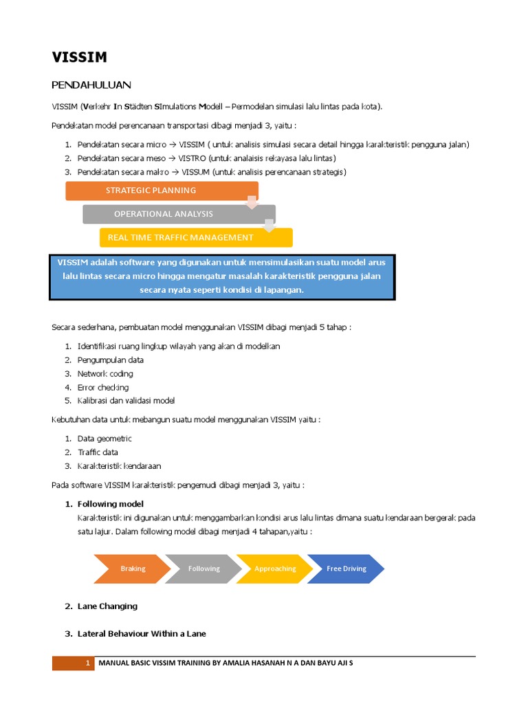 Manual Vissim Basic Training | PDF | Teknologi & Rekayasa