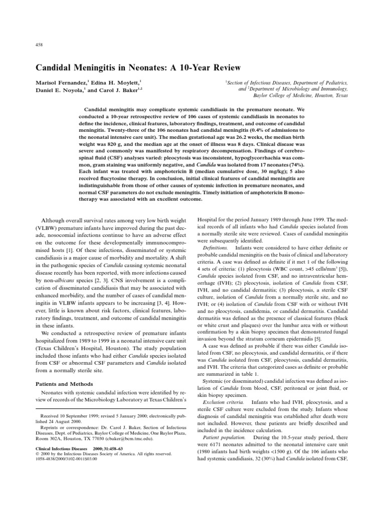 Neonatal Candidiasis | Candidiasis | Candida (Fungus)