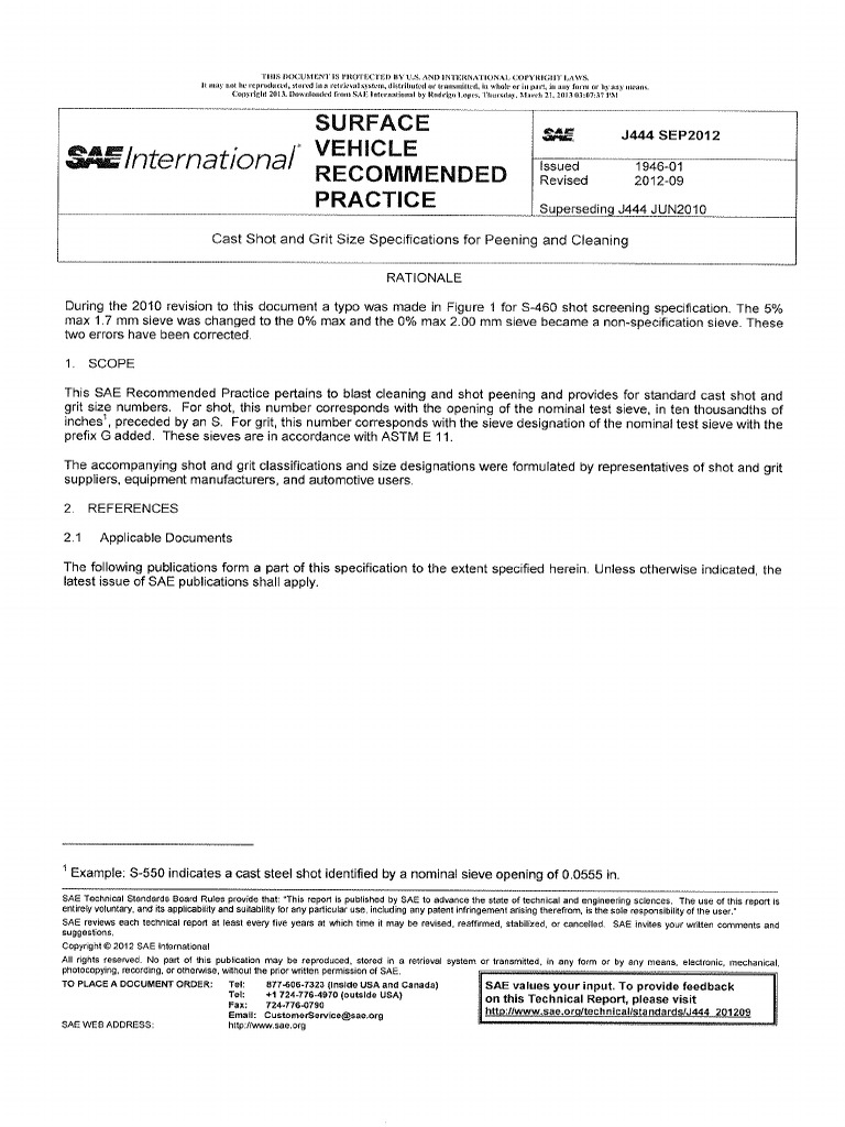 Sae J444 | PDF