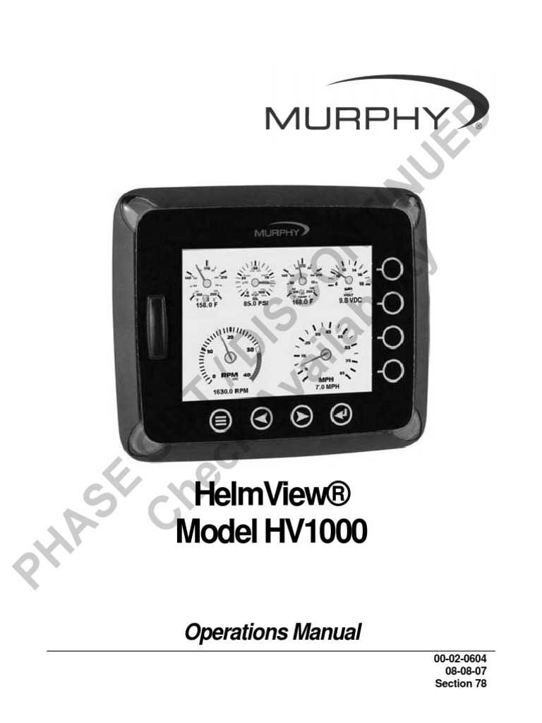 Murphy Display For Volvo Penta 00-02-0604 | PDF | Menu (Computing ...