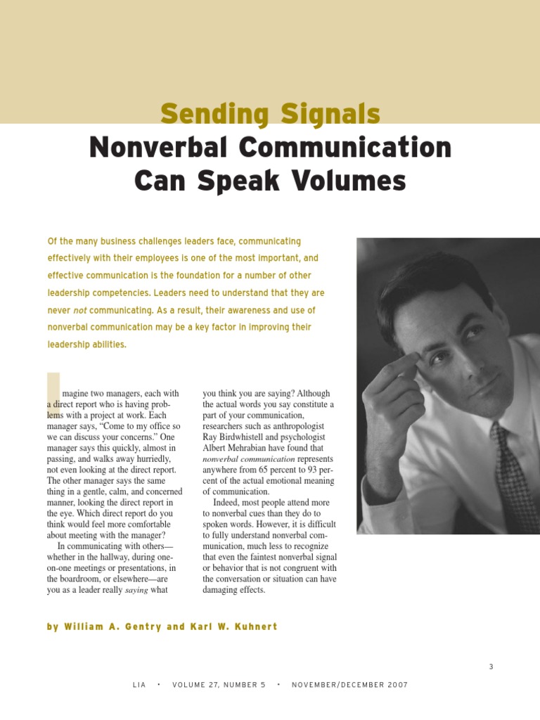 Nonverbal Communication | PDF | Nonverbal Communication | Leadership