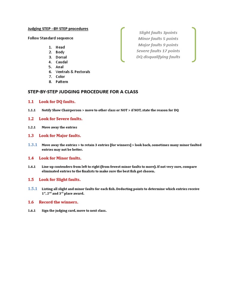 Class Judging STEP by STEP | PDF