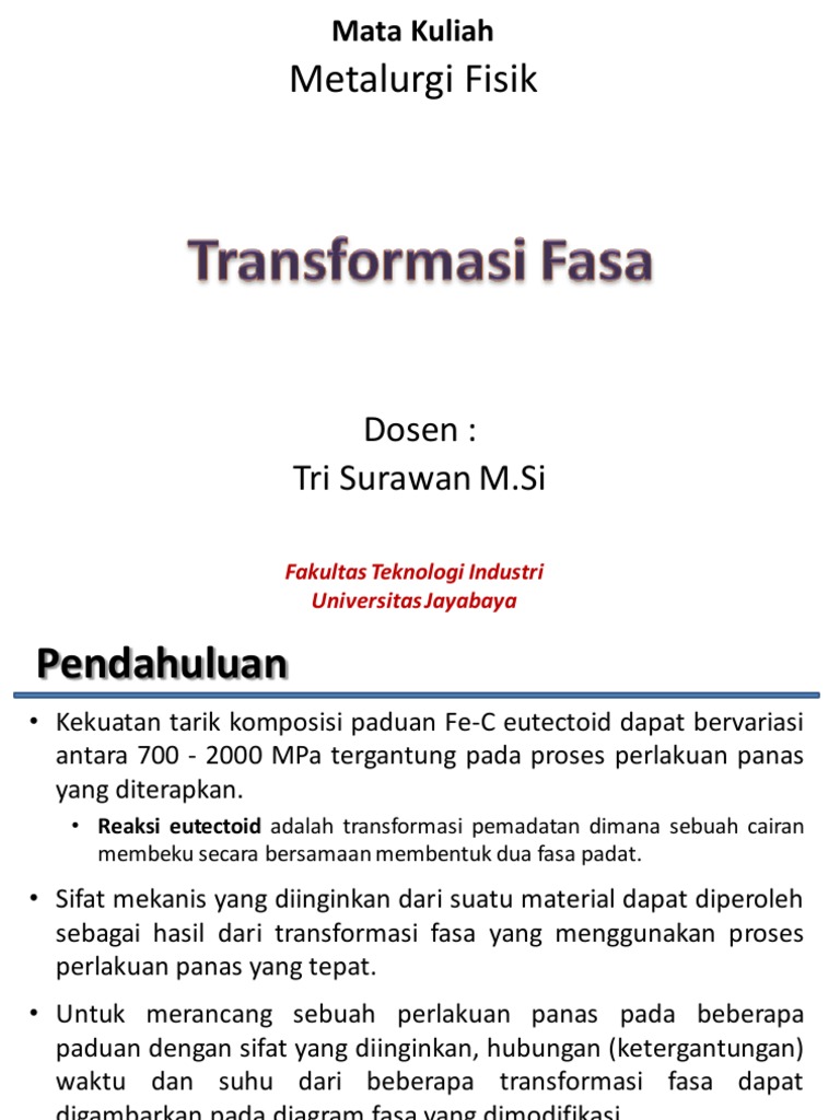 Pertemuan 8 - Transformasi Fasa | PDF | Sains & Matematika