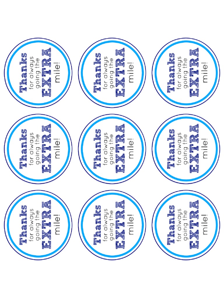 Extra Mile Gift Tags | PDF