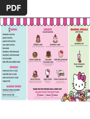Hello Kitty Restaurant Menu