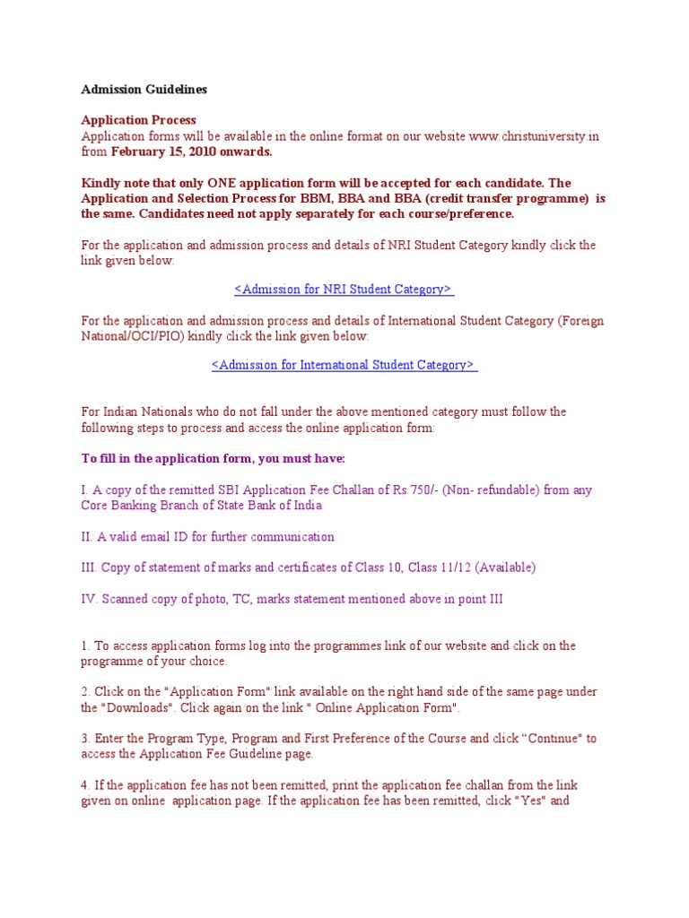 Admission Guidelines | PDF | University And College Admission | Passport