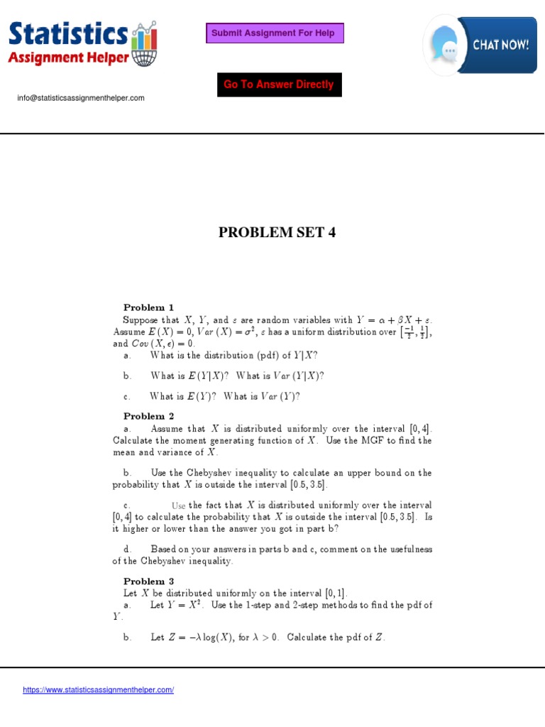 Statistics Assignment Sample Solutions | PDF | Probability Density ...