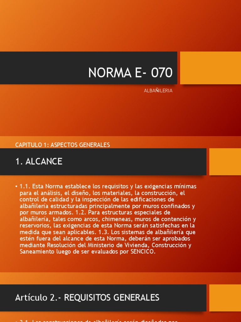 Norma e - 070 | PDF | Albañilería | Fundación (Ingeniería)
