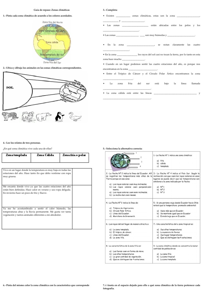 Guía de Repaso: Zonas Climáticas | PDF | Clima | Climatología