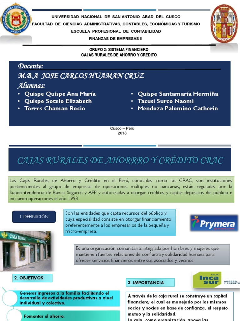 Grupo 3-Cajas Rurales de Ahorro y Credito | PDF | Ahorro | Bancos