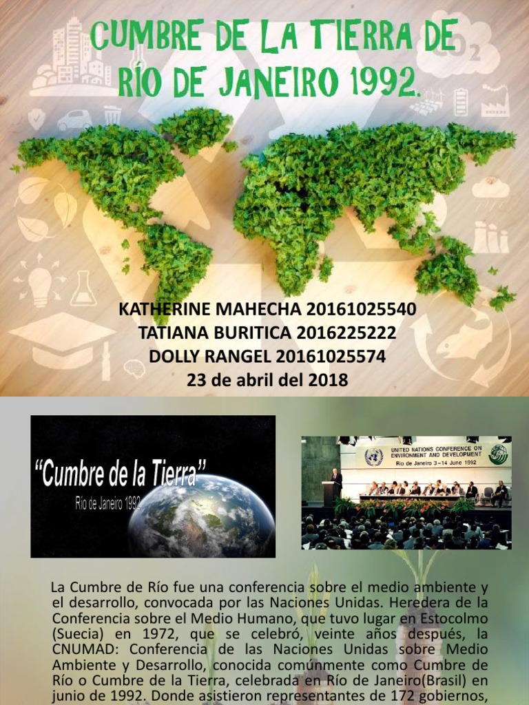 Cumbre de La Tierra Rio de Janeiro 1992 | PDF | Desarrollo sostenible ...