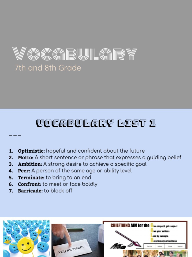 7th and 8th Grade Vocabulary | PDF