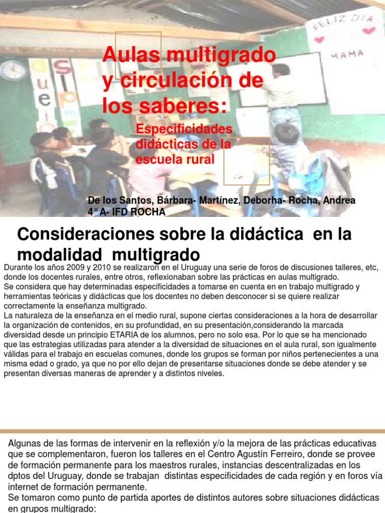 Aulas Multigrado | PDF | Maestros | Salón de clases
