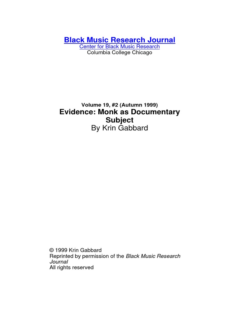 19.2 Evidence Monk PDF | PDF | Jazz | Documentary Film
