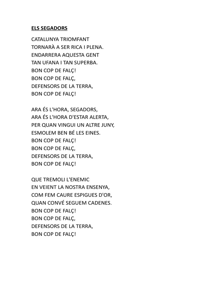 Els Segadors w97-2003 | PDF