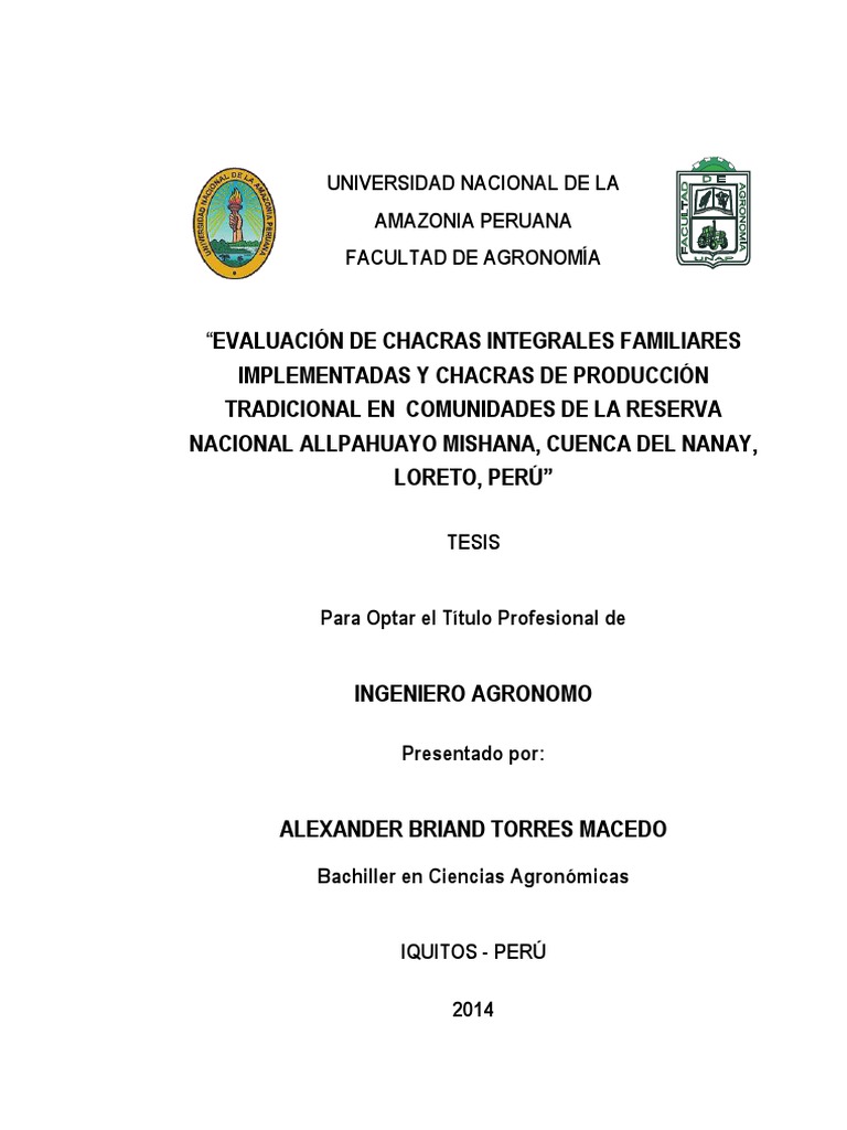 Evaluación de Chacras Integrales en Perú | PDF | Biodiversidad ...