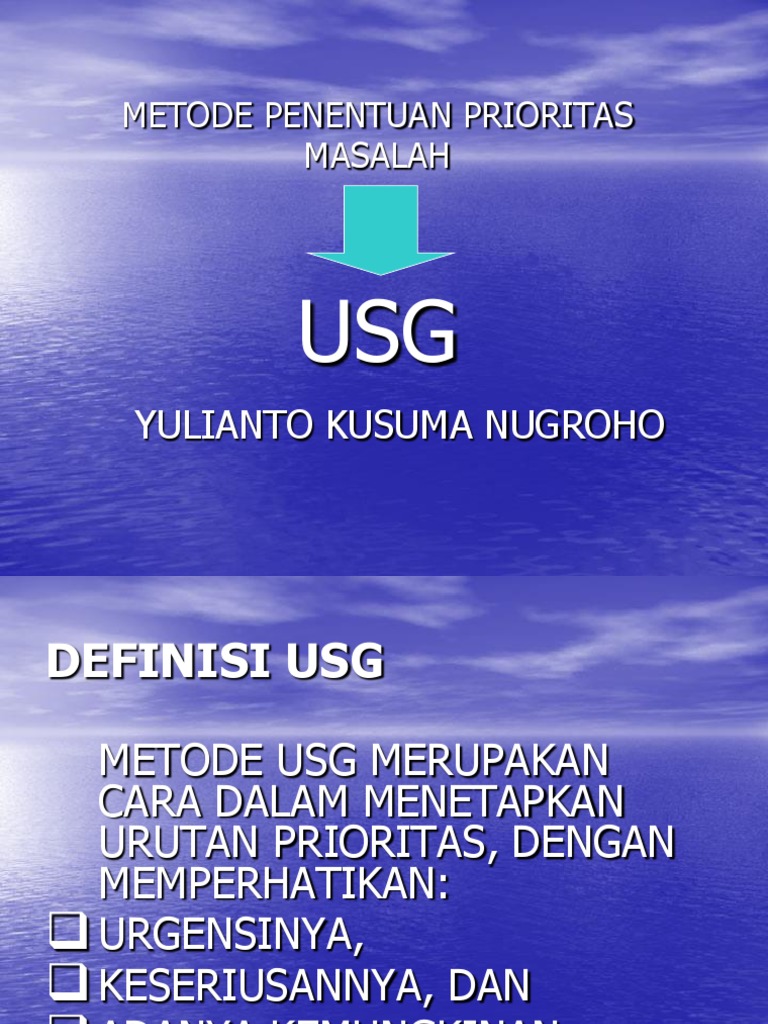 Metode Penentuan Prioritas Masalah-Usg | PDF