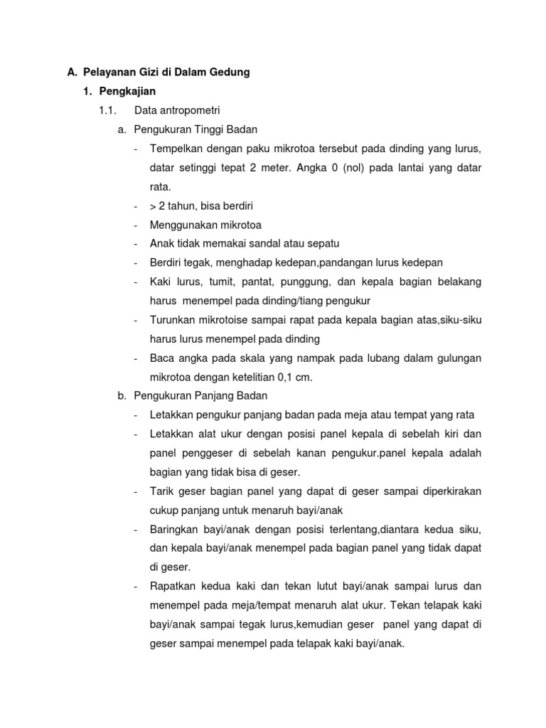 Pelayanan Gizi Di Dalam Gedung | PDF