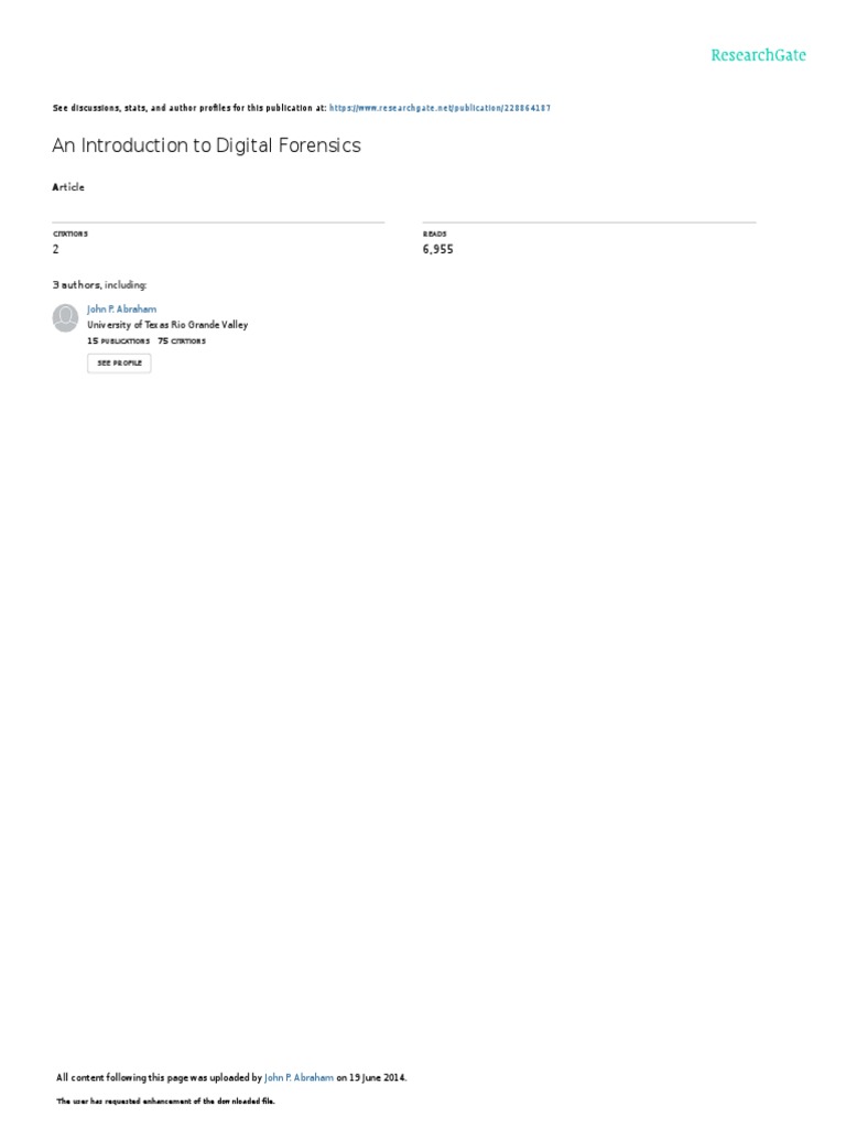 An Introduction To Digital Forensics | PDF | Computer Forensics ...