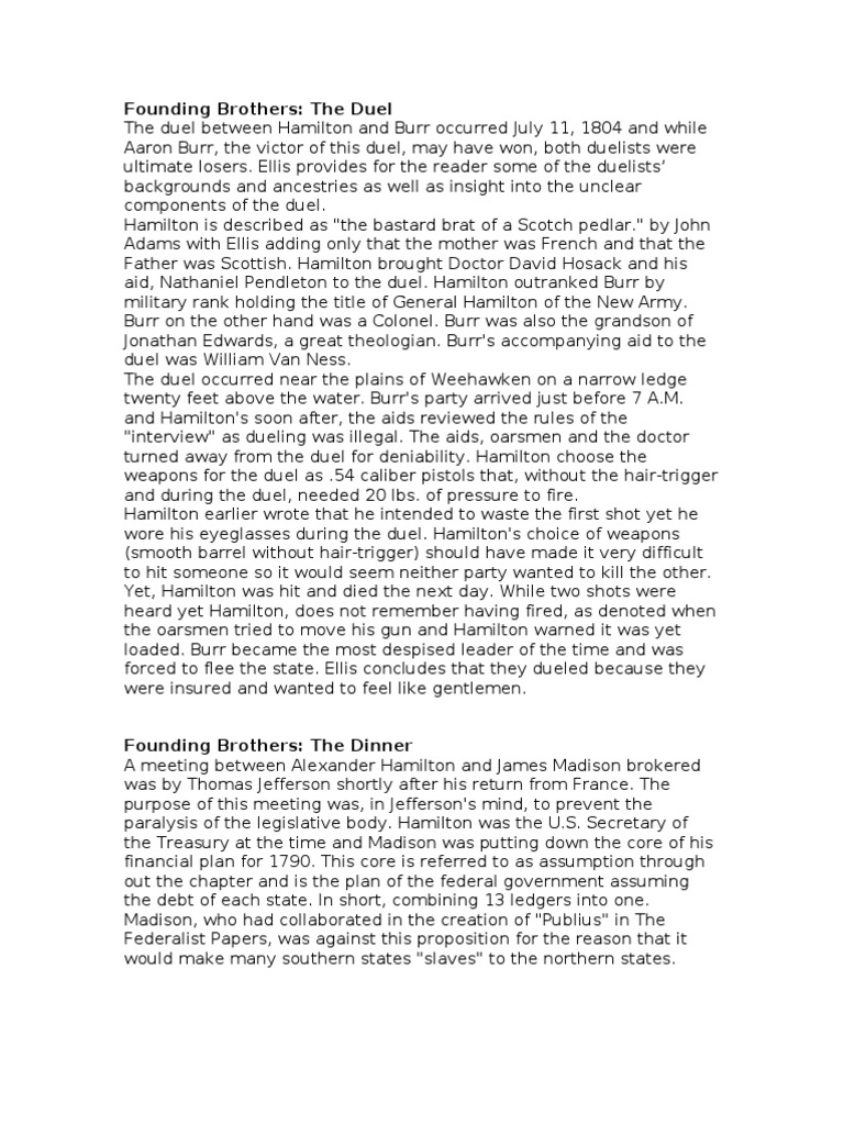 Founding Brothers: Key Events Summary | PDF | Thomas Jefferson | George ...