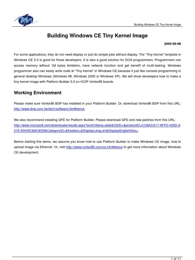Building Windows CE Tiny Kernel Image | PDF | File Transfer Protocol ...