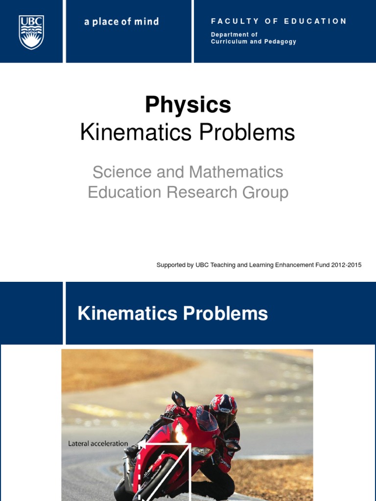 Sec Phys Kinematics Problems | PDF | Acceleration | Velocity
