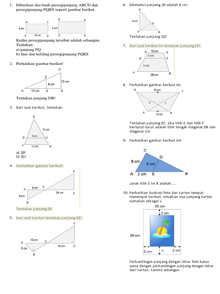 Kesebangunan Soal | PDF | Seni & Disiplin Bahasa | Sains & Matematika