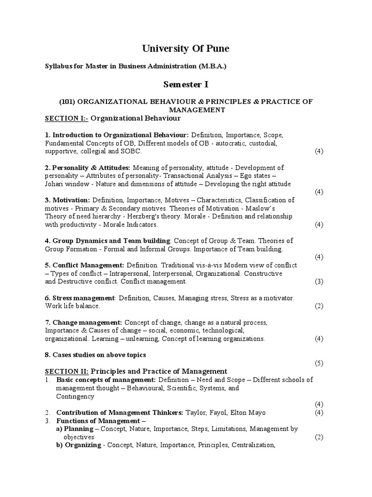 MBA Sem (1) .I Syllabus | PDF | Marketing | Economics