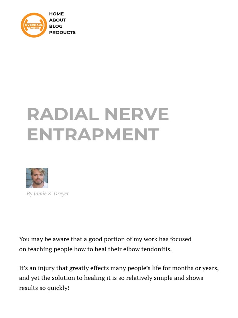 Radial Nerve Entrapment - Exercises, Stretches & Nerve Glides | PDF ...