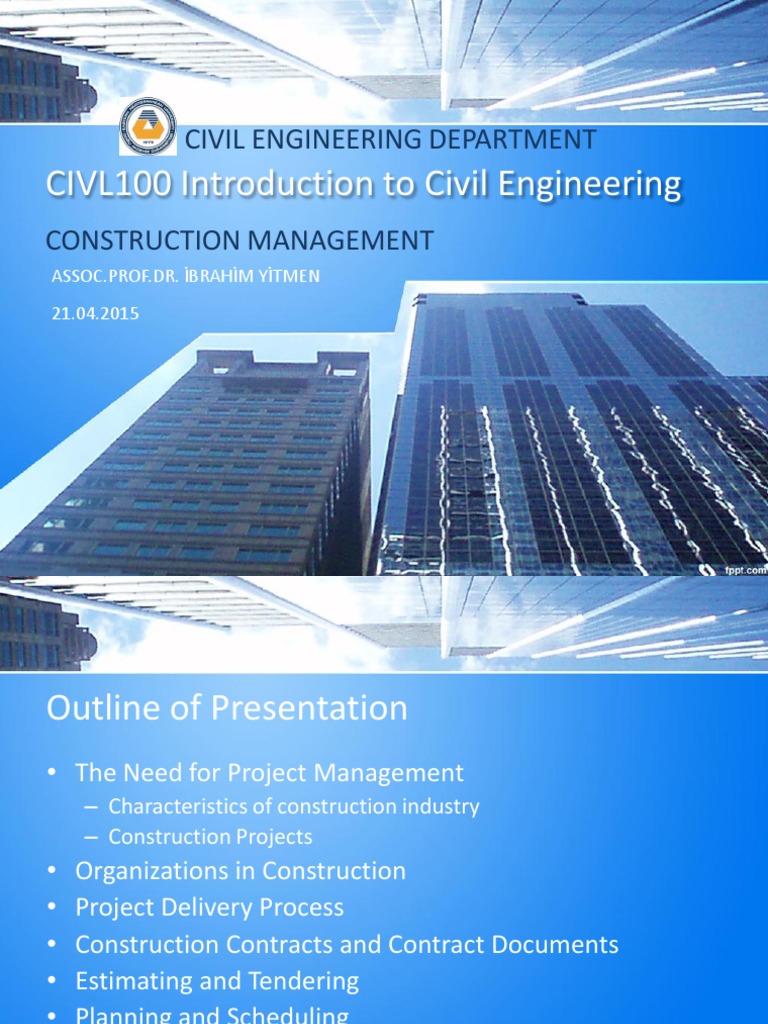 CIVL100 Introduction to Civil Engineering | Project Management ...