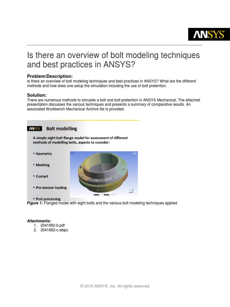 Is There An Overview of Bolt Modeling Techniques and Best Practices in ...