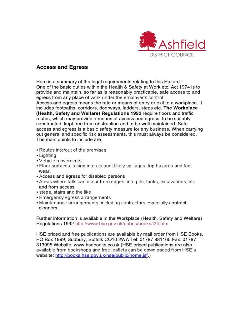 Access and Egress | PDF