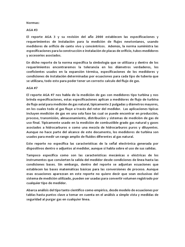 Normas API - AGA | PDF | Electrónica | Medición