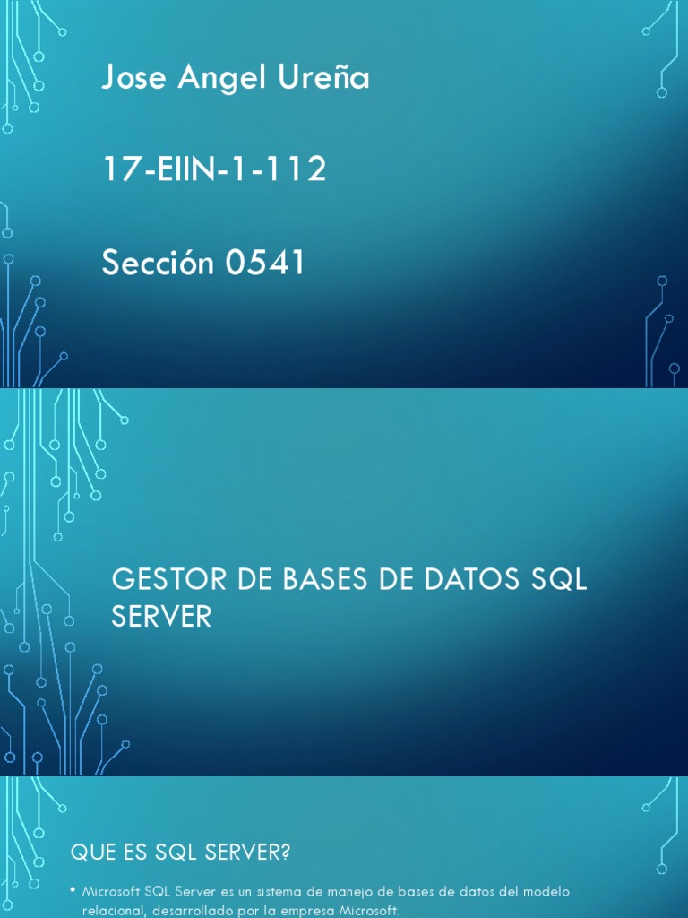 Presentación 1 | PDF | Servidor SQL de Microsoft | SQL