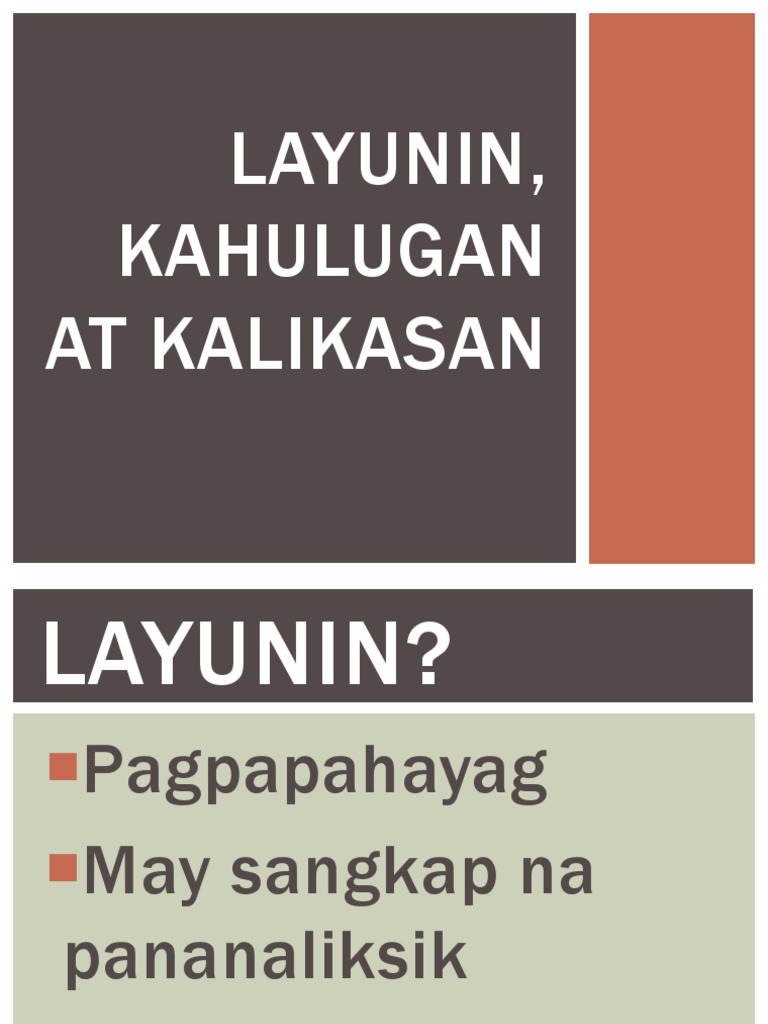 Layunin Kahulugan at Kalikasan | PDF