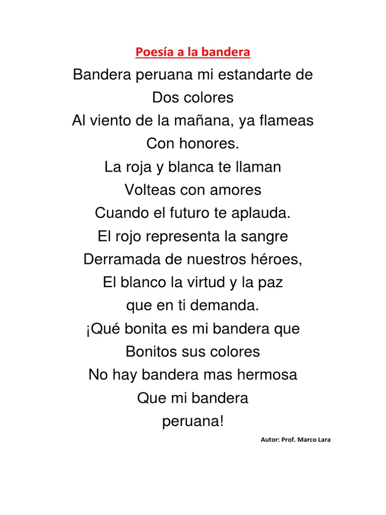 Poesía a la Bandera Peruana | PDF | Religión y espiritualidad | Clásicos