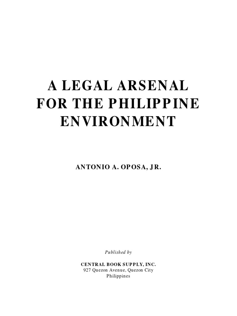 Legal Arsenal For Philippine Environment | PDF | Sustainability ...