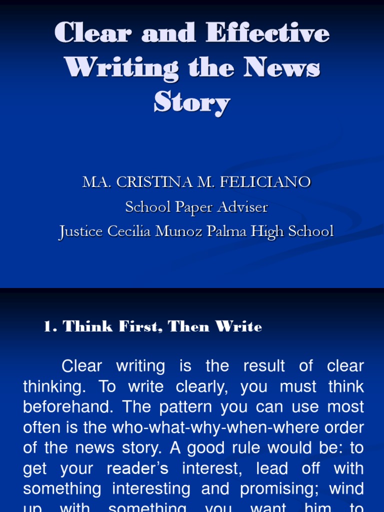 Clear News Writing Tips | PDF | Sentence (Linguistics) | News