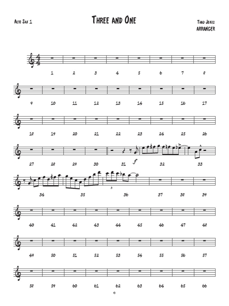 Three and One - Thad - Alto Sax 1 PDF | PDF