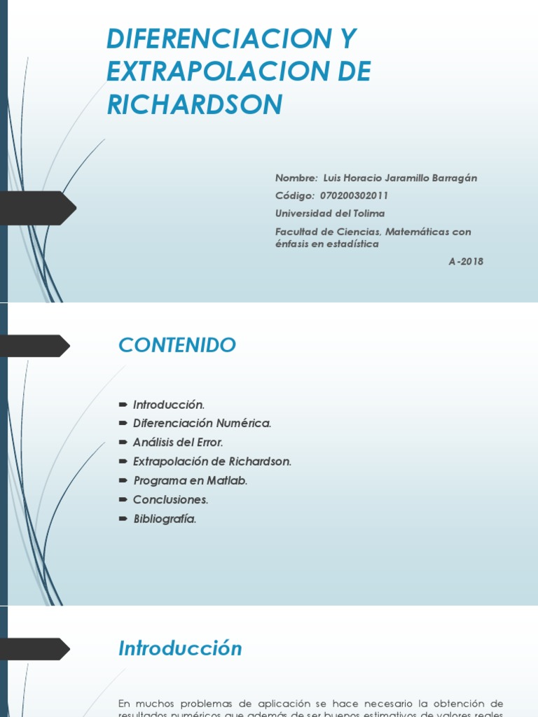 Extrapolacion de Richardson | PDF | Análisis numérico | Derivado