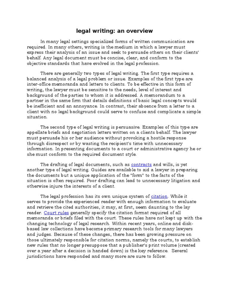 Legal Writing: An Overview: Contracts | PDF | Ellipsis | First ...