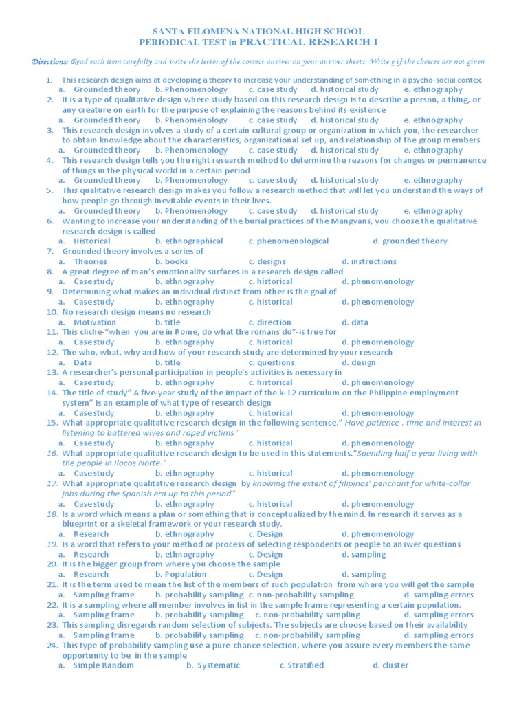 Practical Research Midterm 2017 Download Free Pdf Sampling Statistics Ethnography