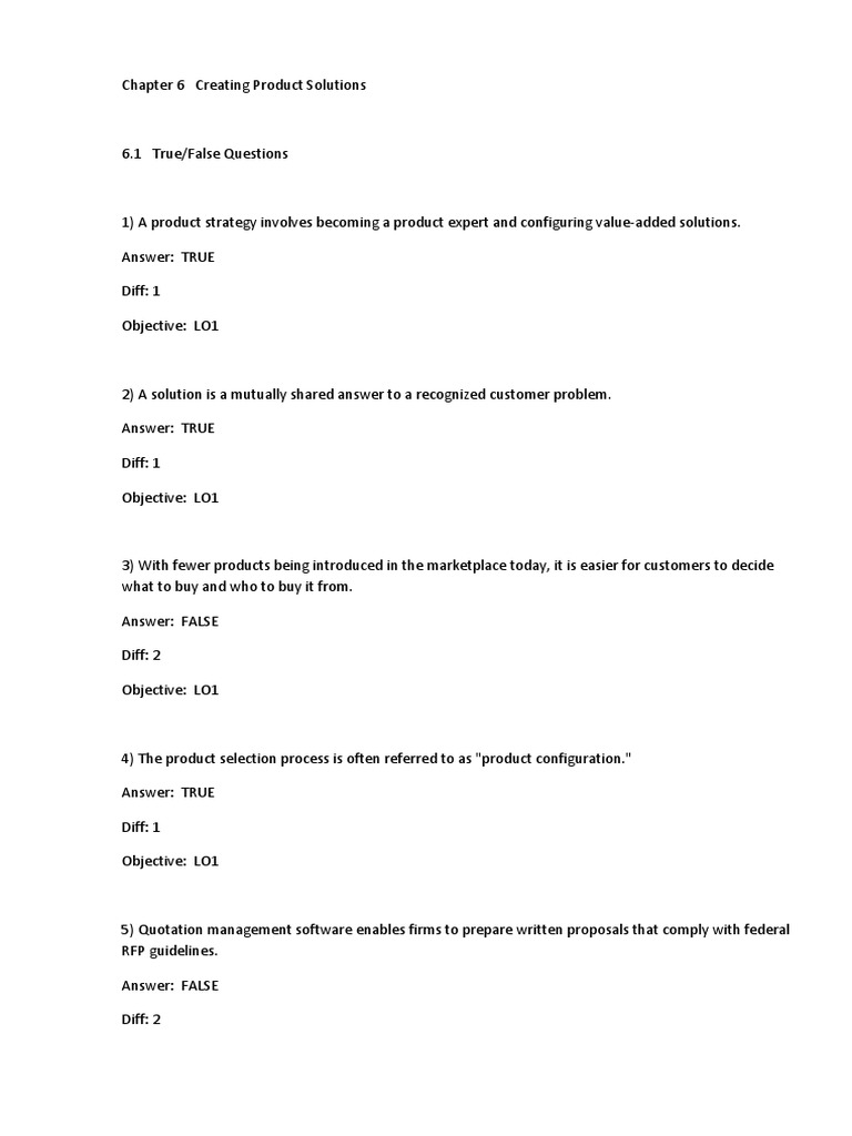 Chapter 6 Creating Product Solutions | PDF | Sales | Marketing